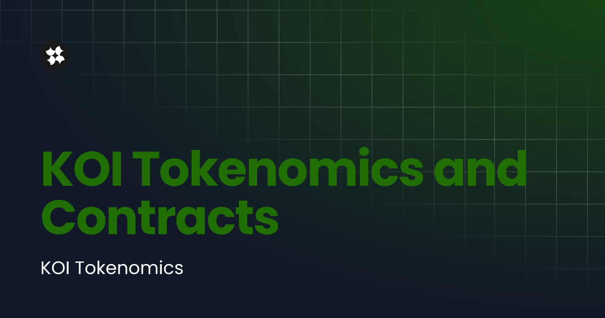 KOI Tokenomics and Contracts | Koi Finance